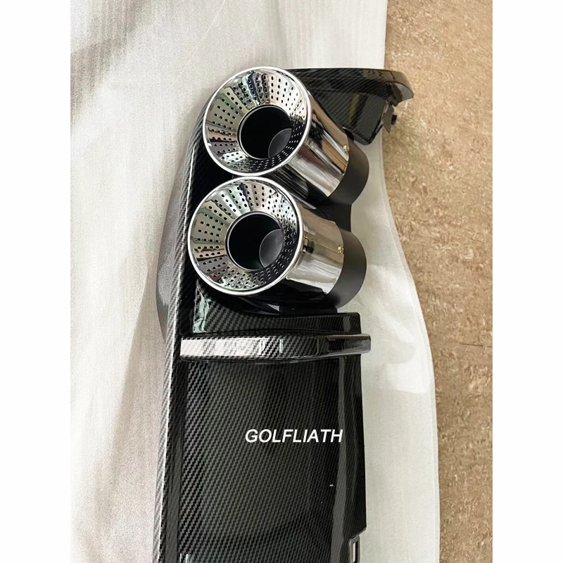 Carbon Fiber Rear Diffuser 4 Exhaust For Golf 8 Mk8 Auto Rear Bumper ...