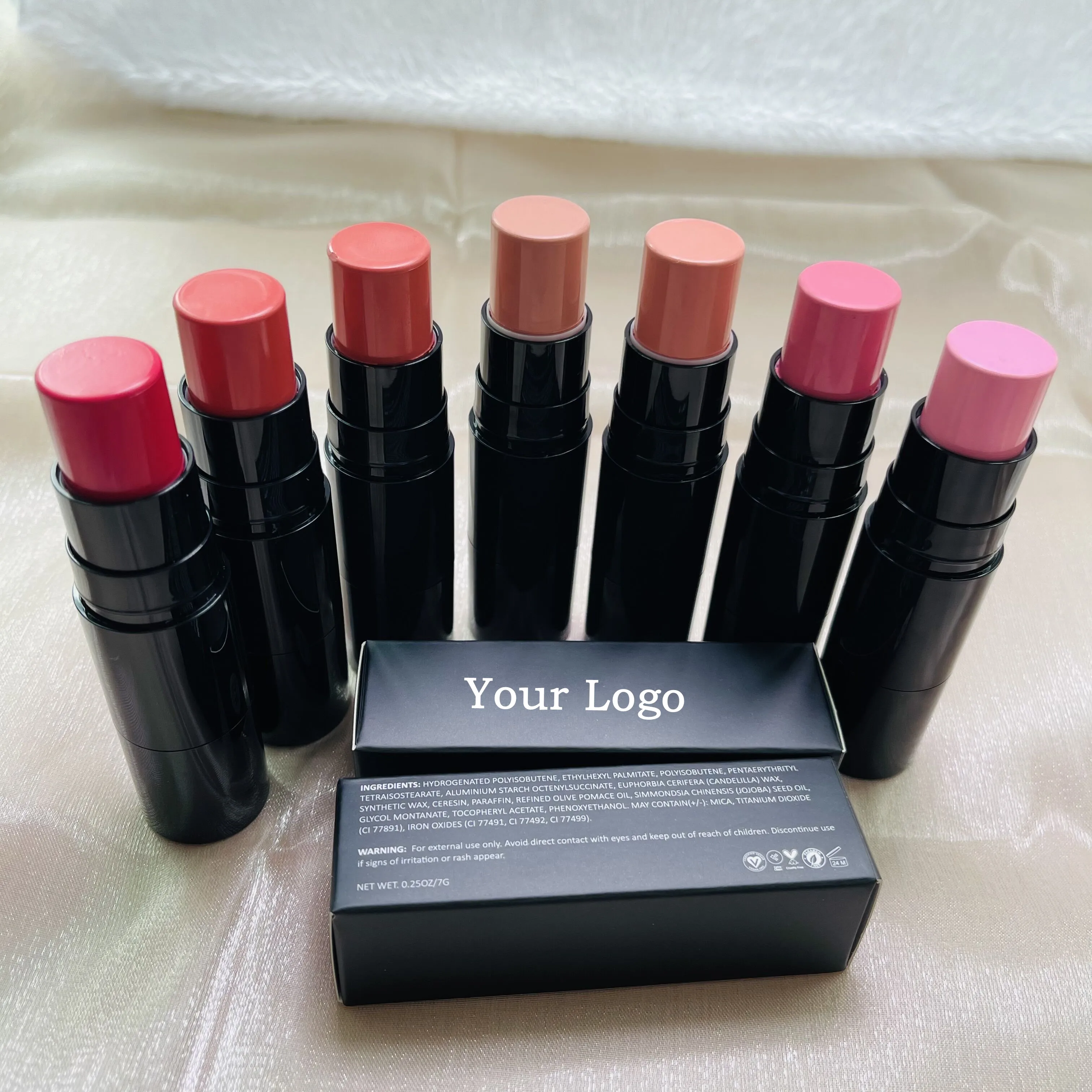 New Custom Your Own Logo Blush Palette Makeup Pink Blusher Highlighter ...