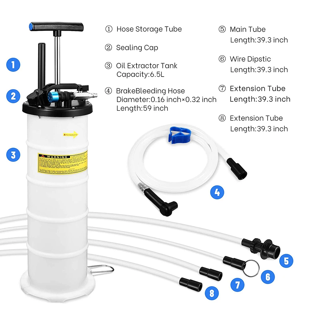 Efficient Oil Change with EWK Oil Extractor - 8L Pneumatic Pump