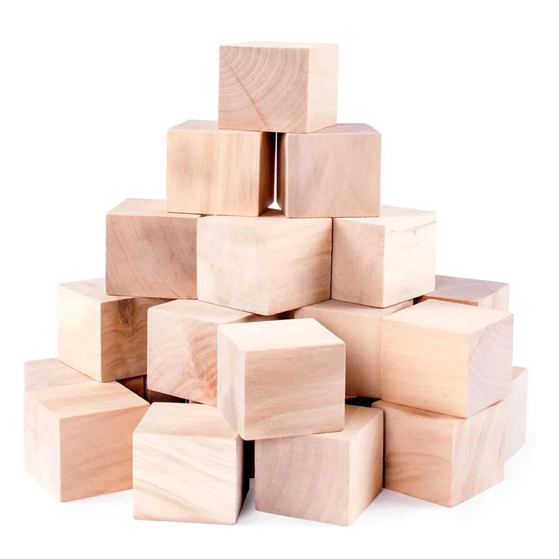 24 Pieces 2 Cm Unfinished Blank Natural Laser Kids Educational Toys ...