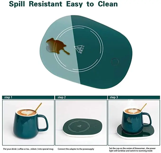 Portable Warmer Coaster 55 Degree Constant Temperature Heating Coaster ...