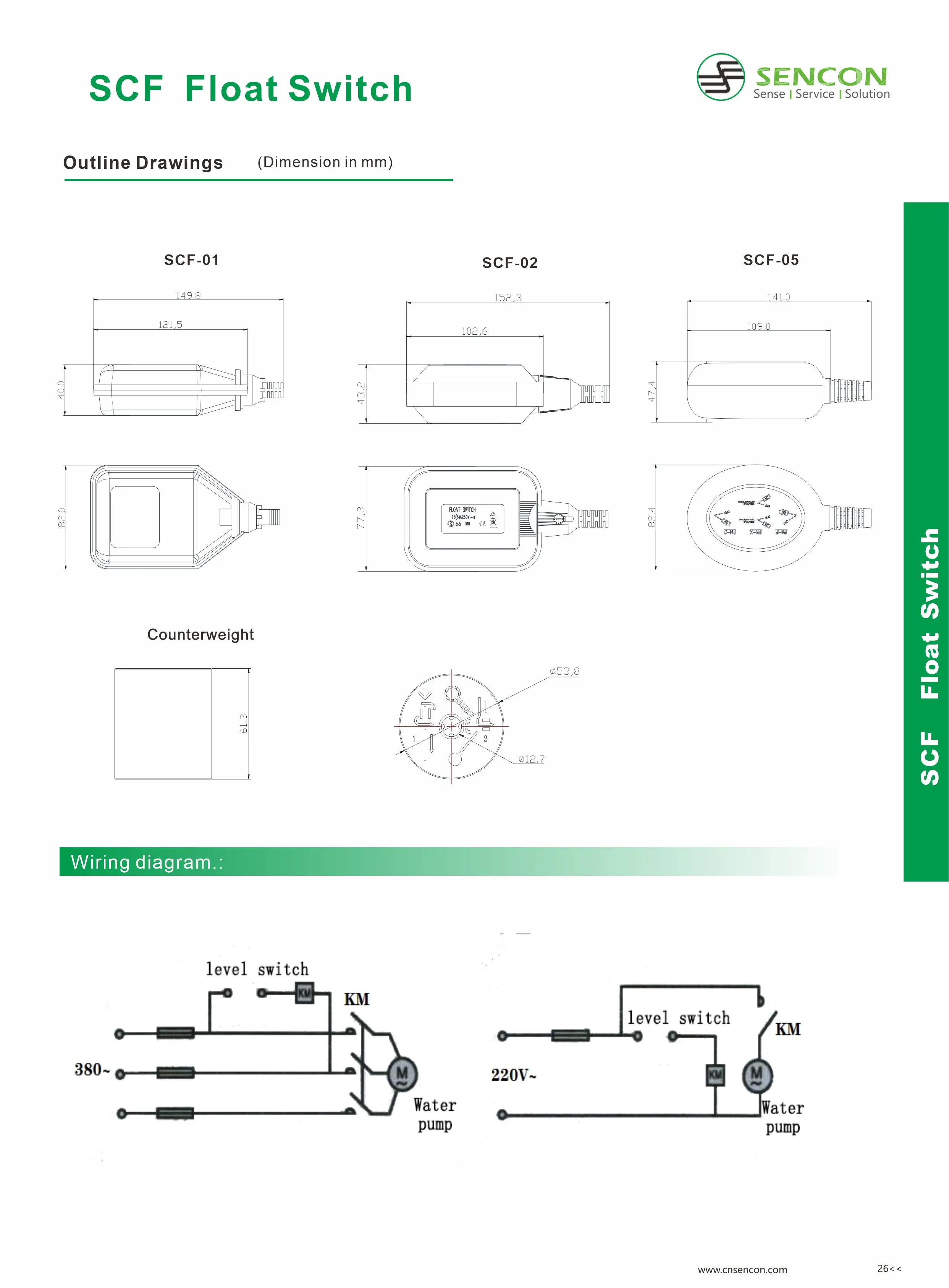 Water Level Float Switch Scf Water Tank Float Switch - Buy Water Level float Switch level Switch ...
