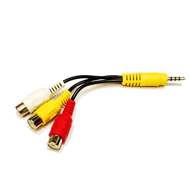 Black AV Male to Aux Female Extension Stereo Cable - Vellygood
