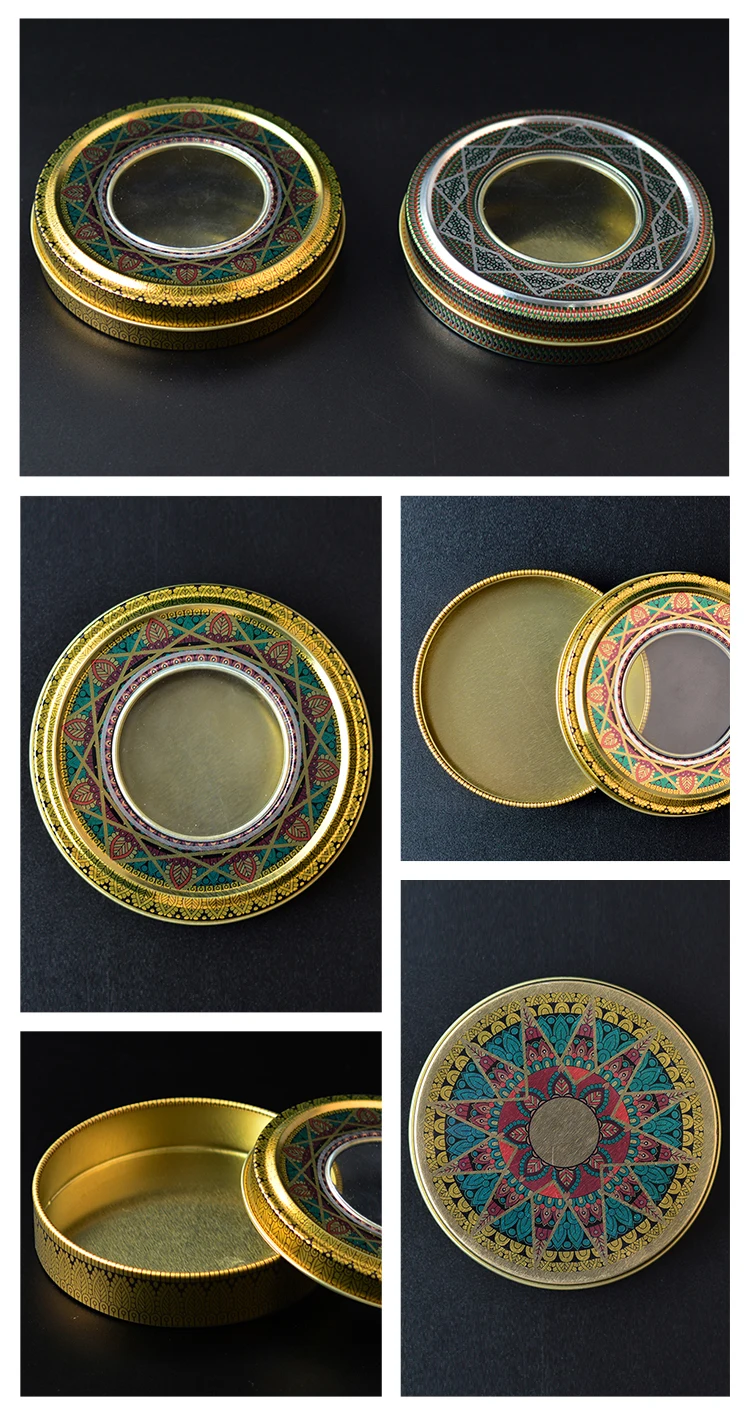 Food Grade Round Metal Tin Can For Saffron Box With Pvc Window Lid ...
