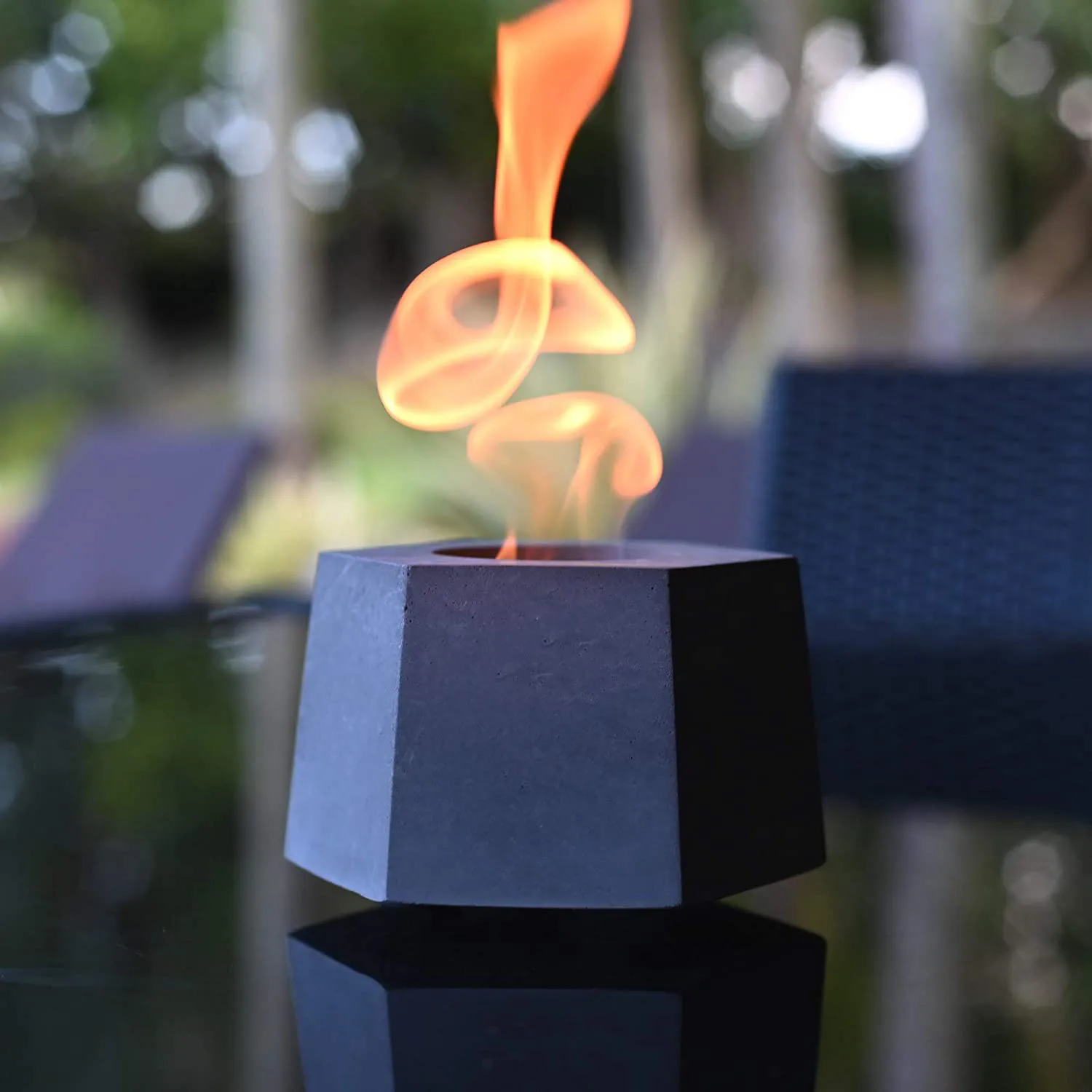 Portable Fire Pit Concrete Fireplace Tabletop Ethanol Fireplace Indoor ...