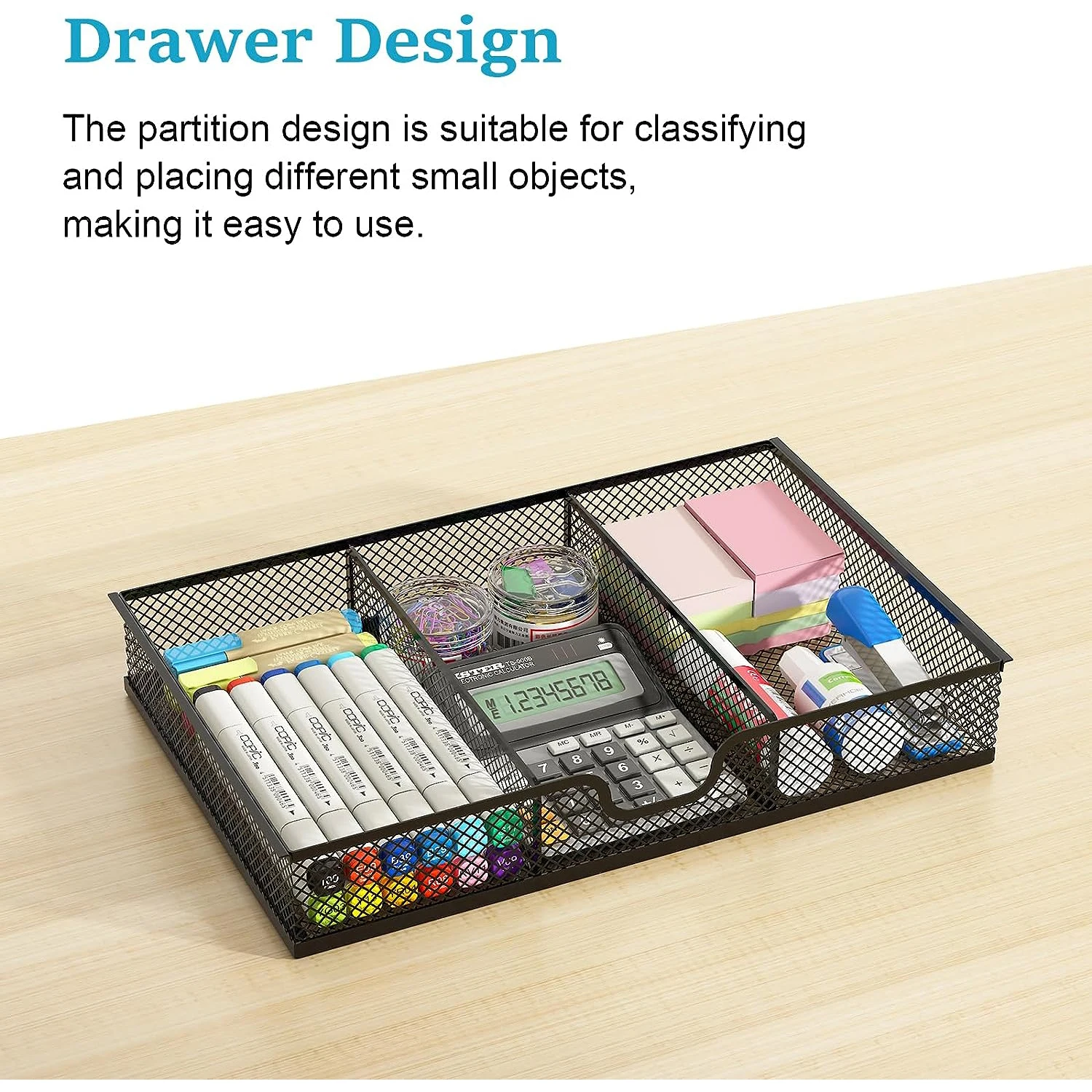 Modern 2-tier Office Desk Organizer With Sliding Drawer Fancy Desk File ...