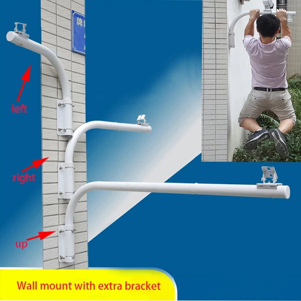 Outdoor Double-headed Camera Extension Bracket Parapet Mounted Wall ...