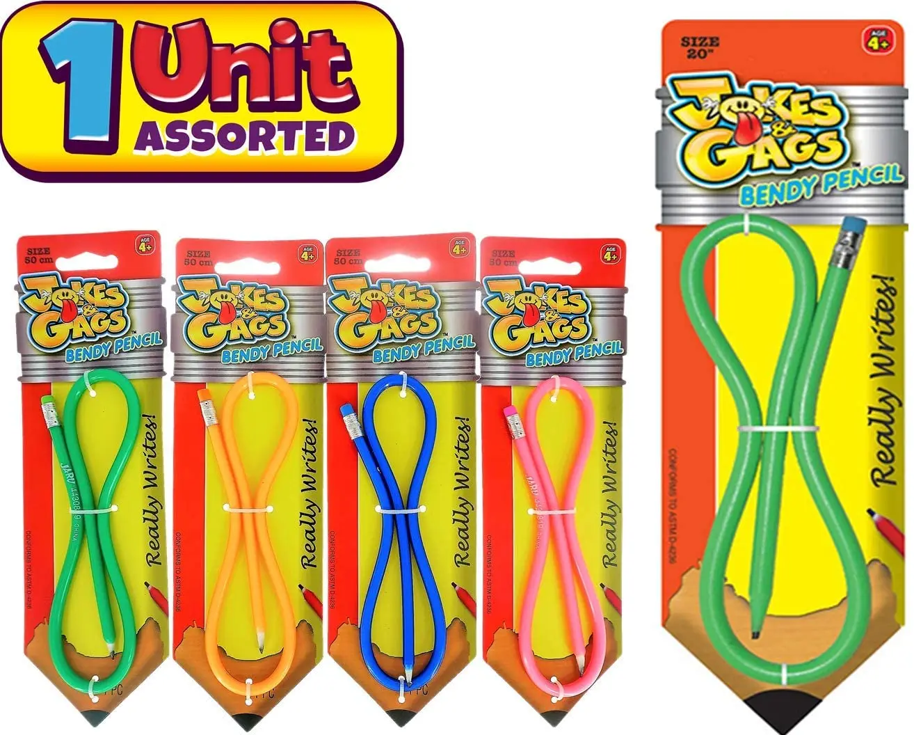 Flexible Bendy Pencil 20 Inches 20" Long (1 Unit Assorted Color) Really ...