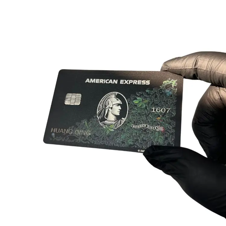 0.8mm Luxury Frosted Black Metal Amex Centurion Green Card Stainless ...