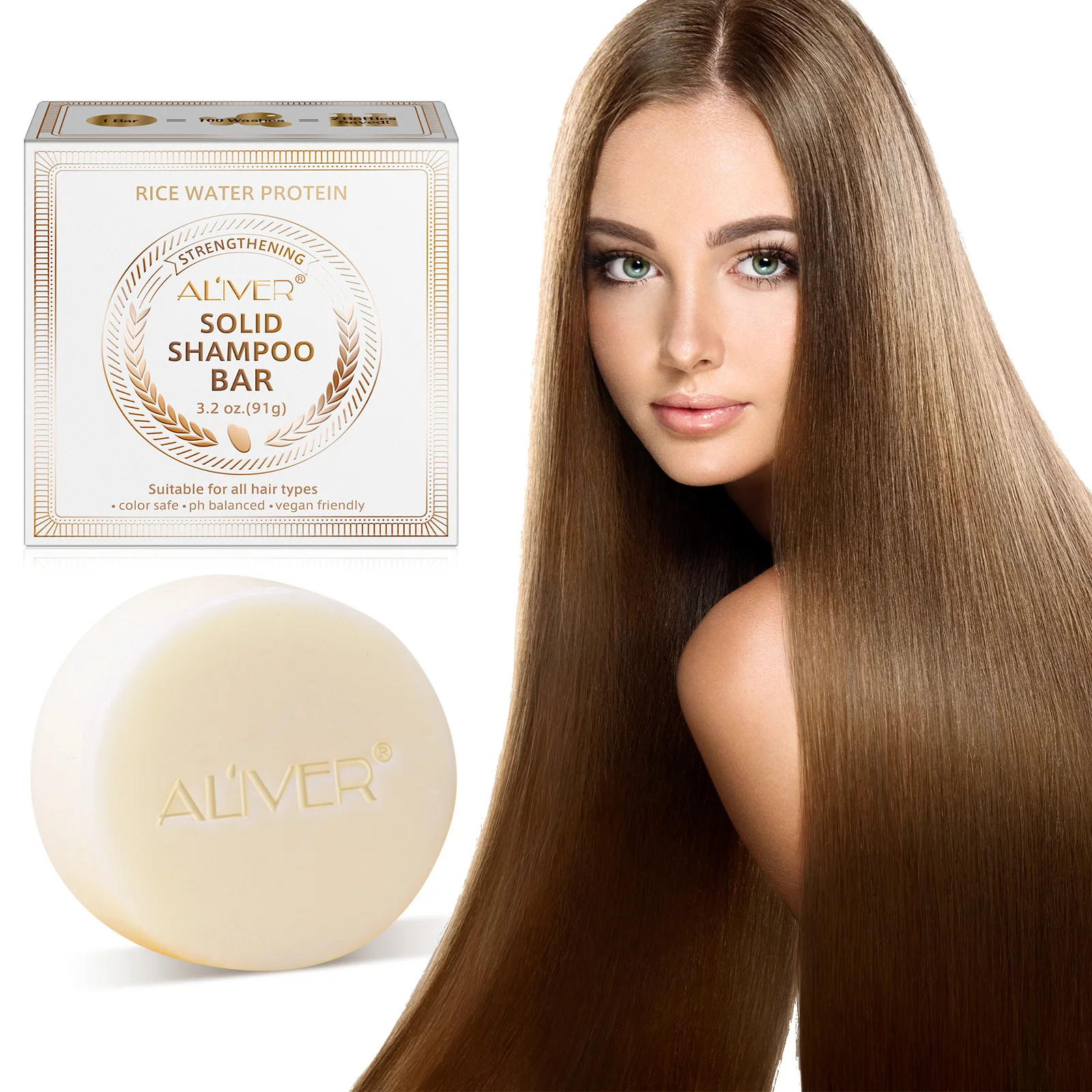 ALIVER Organic Hair Growth Rice Water Solid Shampoo Bar Private Label ...