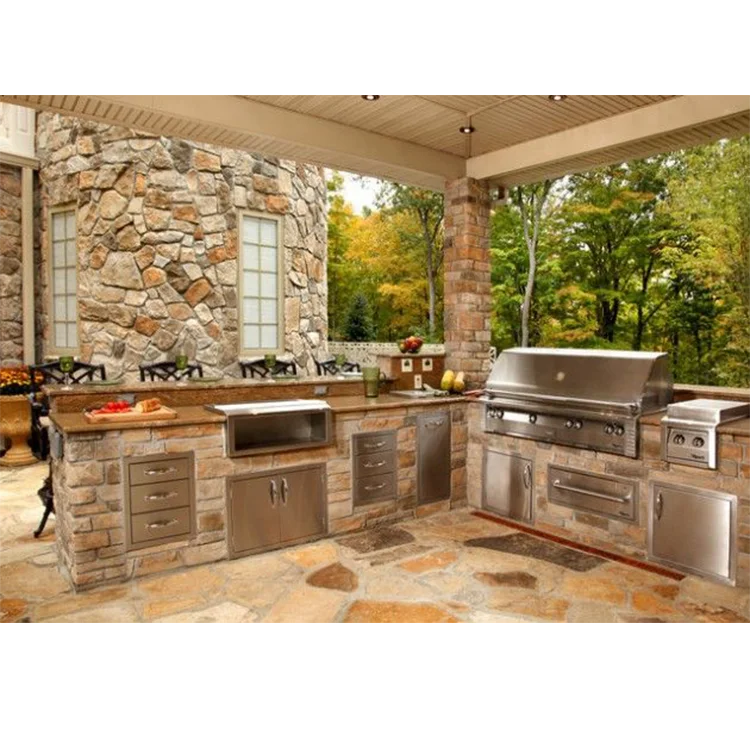 Custom Modular Gardens Outdoor Kitchen - Stainless Steel BBQ Island