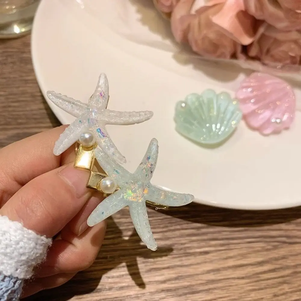 High Quality Mint Green Sea Shells Hairclips Starfish Metal Hairpin for ...