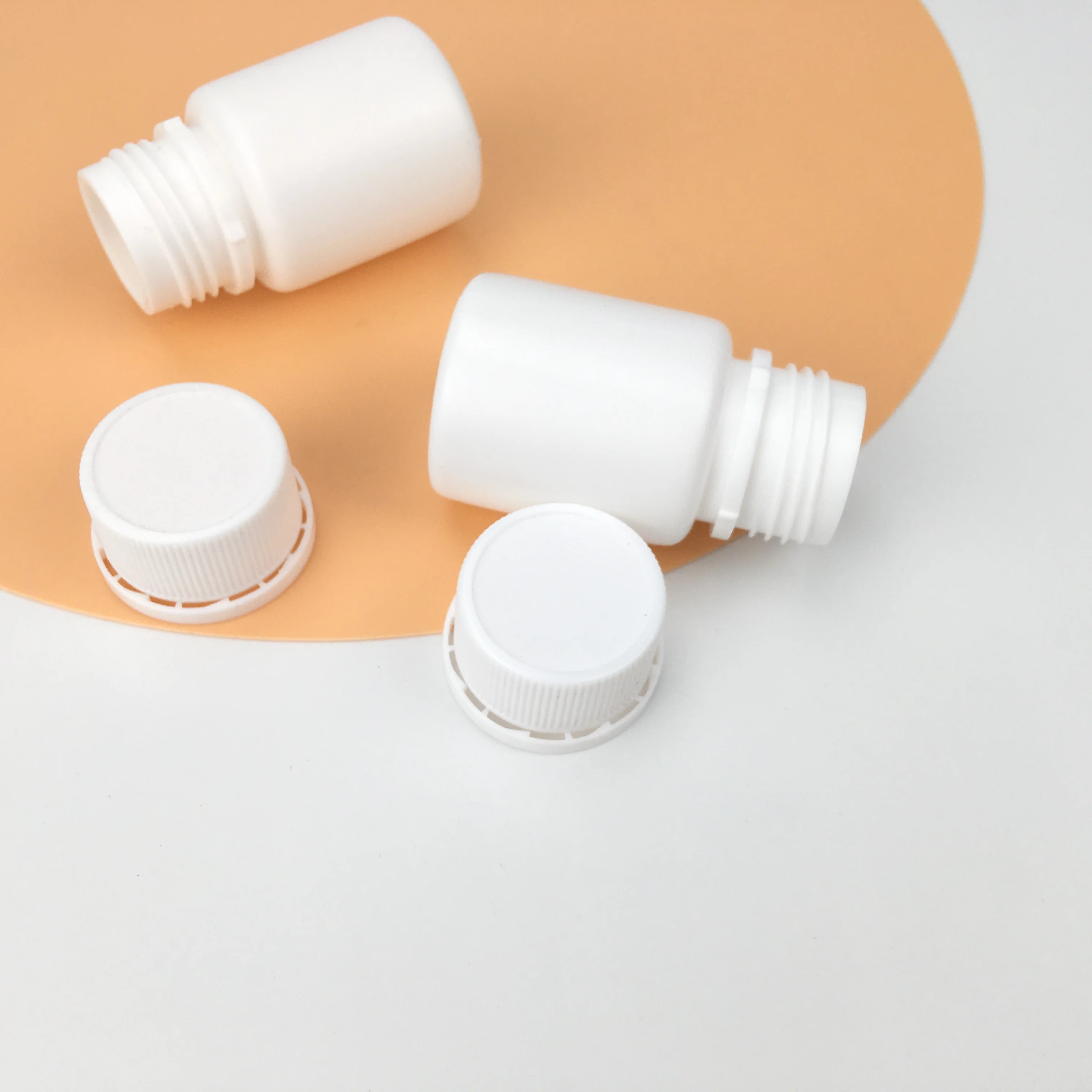 100pcs/lot 20ml 20cc Hdpe White Plastic Small Pill Bottles Capsule ...