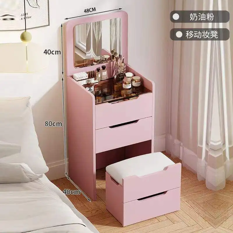 Modern Simple Dressing Table with Integrated Storage Cabinet Light ...