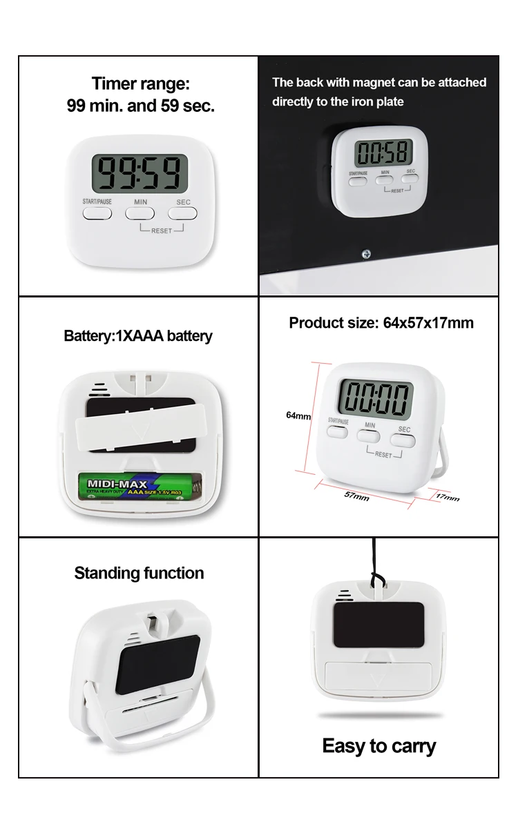 Ce Rohs Portable Workout Range 99 Min. And 59 Sec. Wall Timer Abs ...