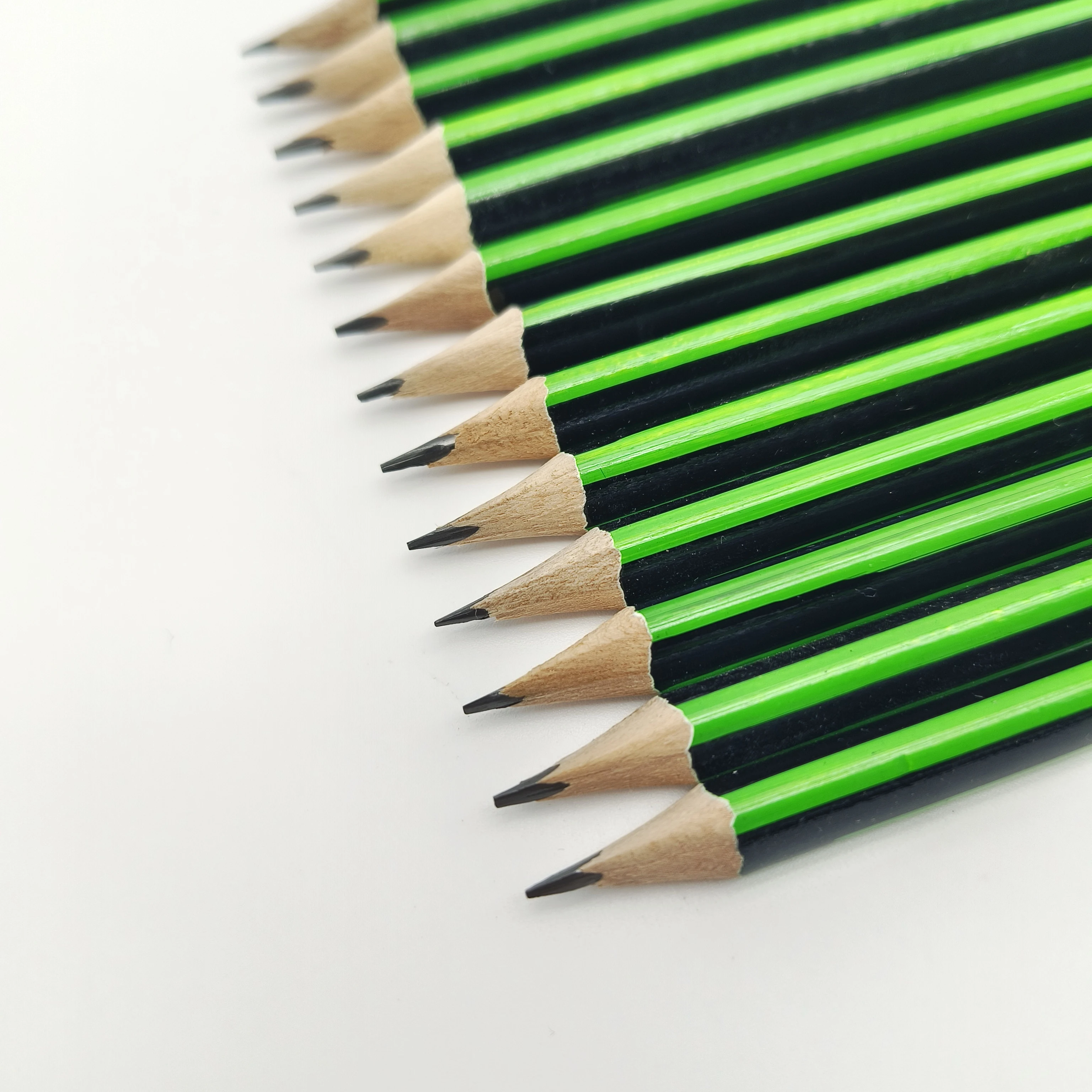 12pcs Custom Logo Strip Pencils Wood Graphite Yellow Wooden Hb Standard ...