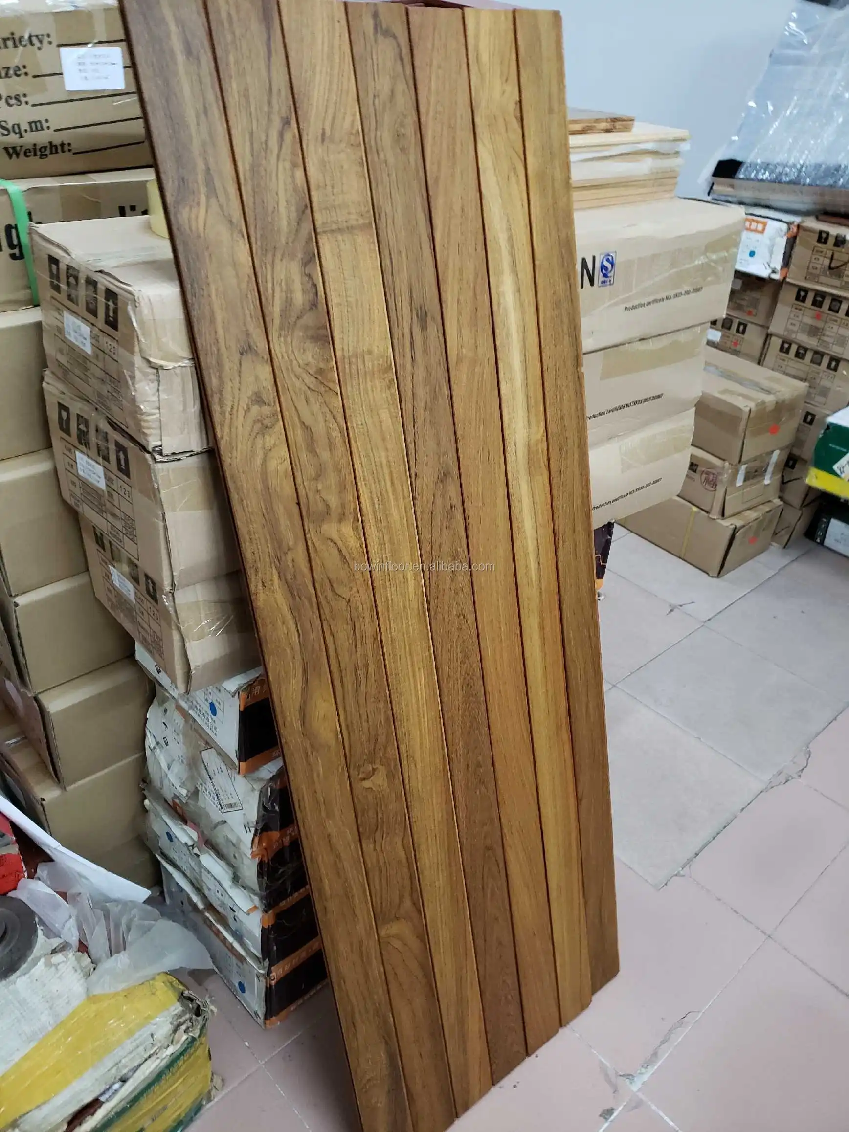 Interior Teak Hardwood Ceiling & Siding: Moisture-Proof Wood Paneling ...