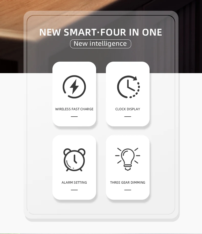 Wireless Charger Alarm Clock LED - Fast Charging & Night Light