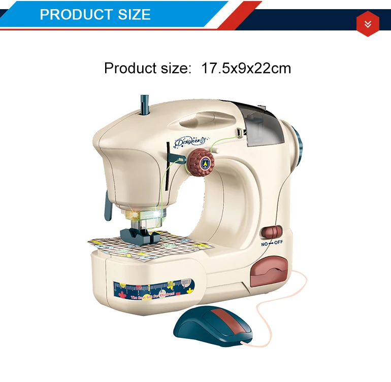 Girls Pretend Play Battery Operated Sewing Machine Toy Iron for Kids