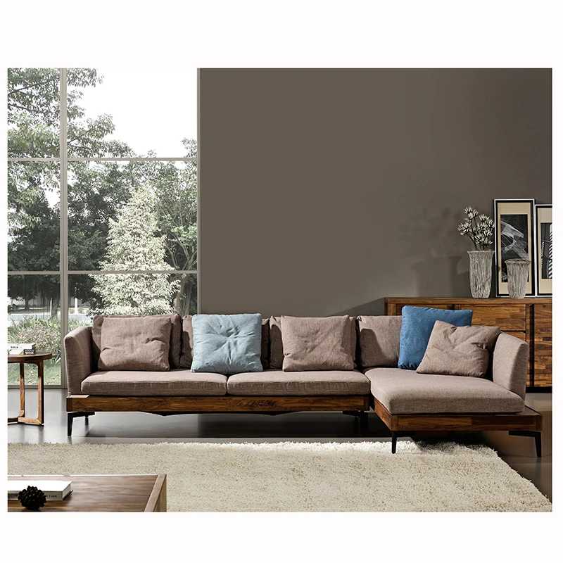Walnut Wooden Sofa Set Designs RPSA004 - Stylish & Comfortable