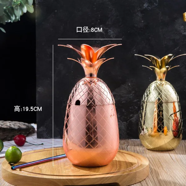 2019 New Design Pineapple Shape Stainless Steel Cocktail Wine Cup With ...