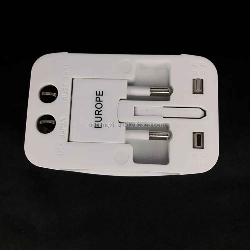 All In One Universal Socket Dual Usb Adapter Plug Ac Power Charger ...