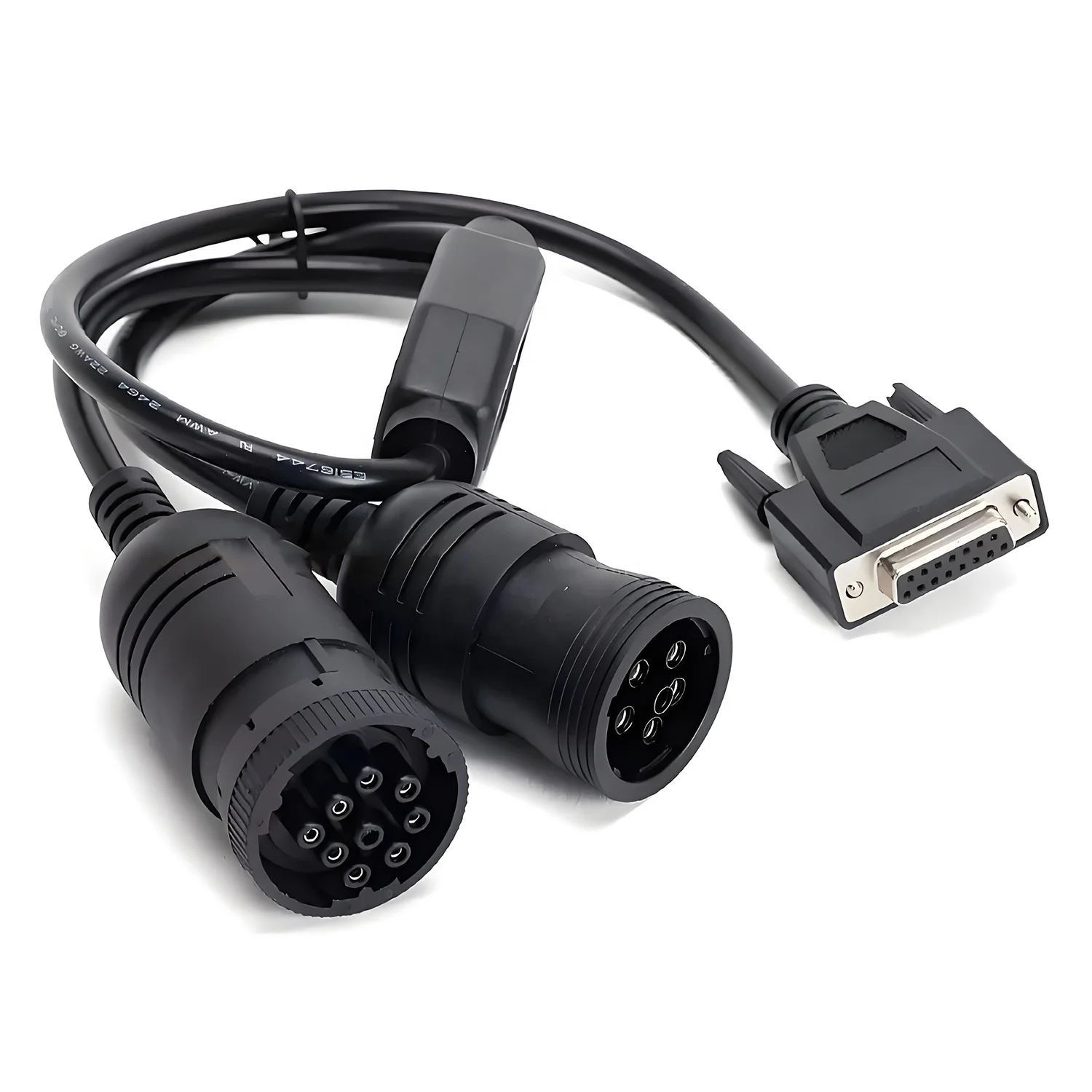 Truck Excavator 9pin+14pin to DB15 Female Adapter Cable