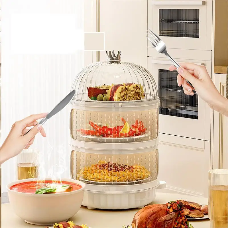 Kitchen Use 3 layers food container storage plastic Food Insulation ...