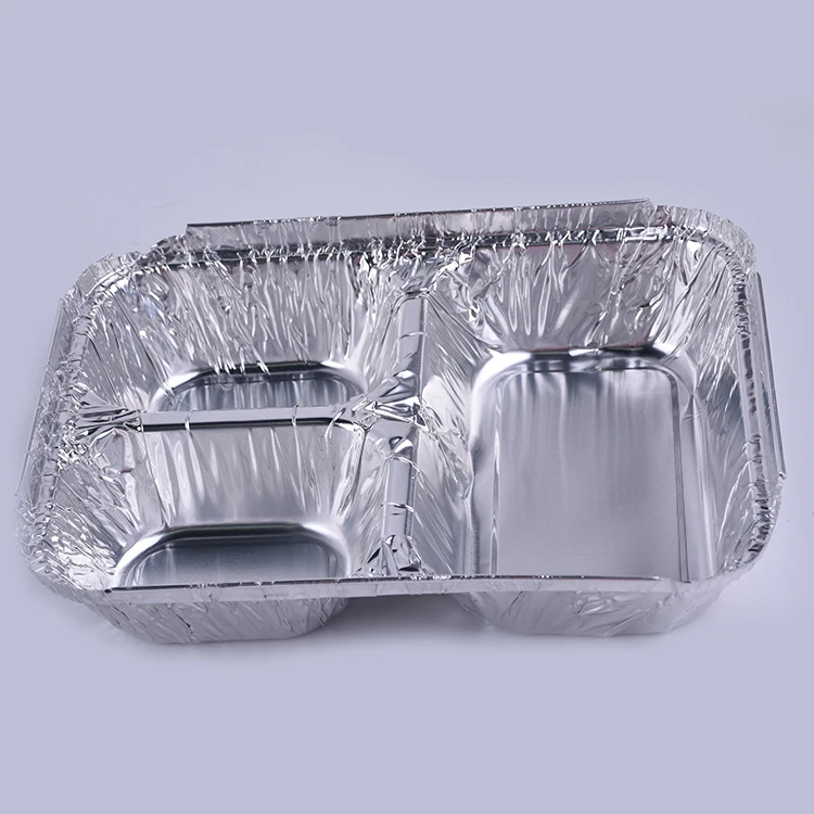 3 Compartment Aluminum Foil Container - Disposable & Versatile