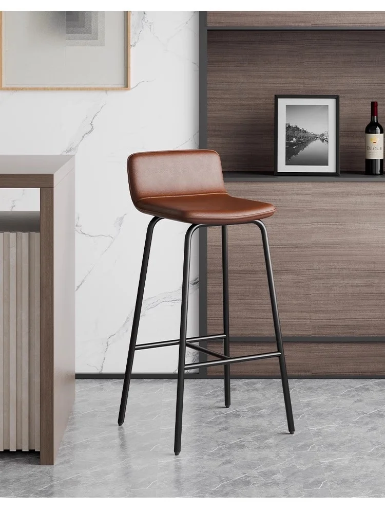 Modern Home Bar Chair with Simple Backrest Luxury High Stool for Front ...