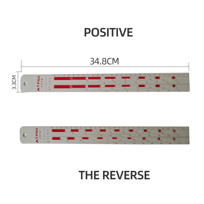 1pcs Paint Mixing Ruler Scale Sheet Metal Spray Paint 2:1 And 3:1 ...