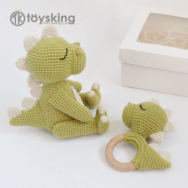 Crochet Dinosaur Plush Amigurumi Gifts For Boys Toy Baby Rattle ...