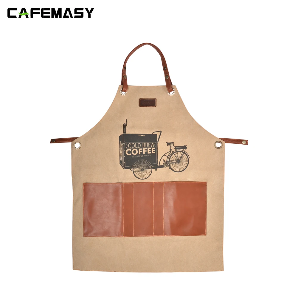 CAFEMASY Coffee Apron - Adjustable, Eco-Friendly Kitchen Apron