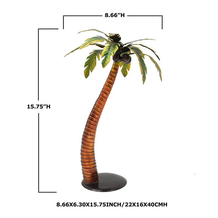 Tropical Coquette Coconut Tree Palm Tree Home Decor Metal Handmade ...