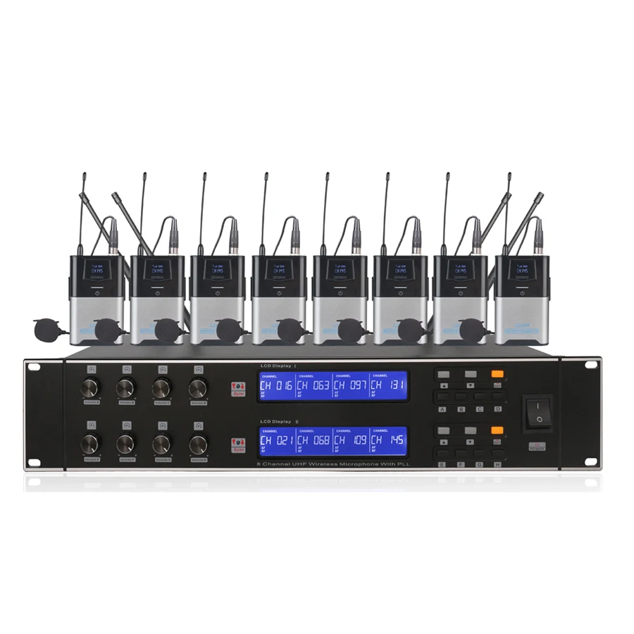 8 Channel Handheld Mic Wireless Table Conference Microphone System ...