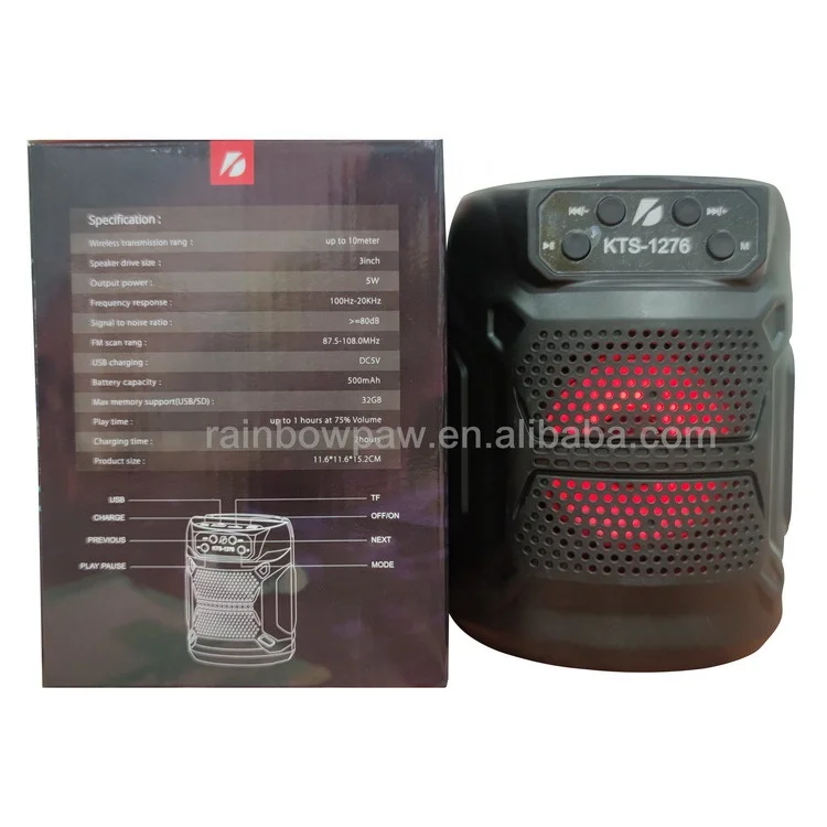 KTS-1276 Wireless Portable Speaker - 3 Inch, 5W Power