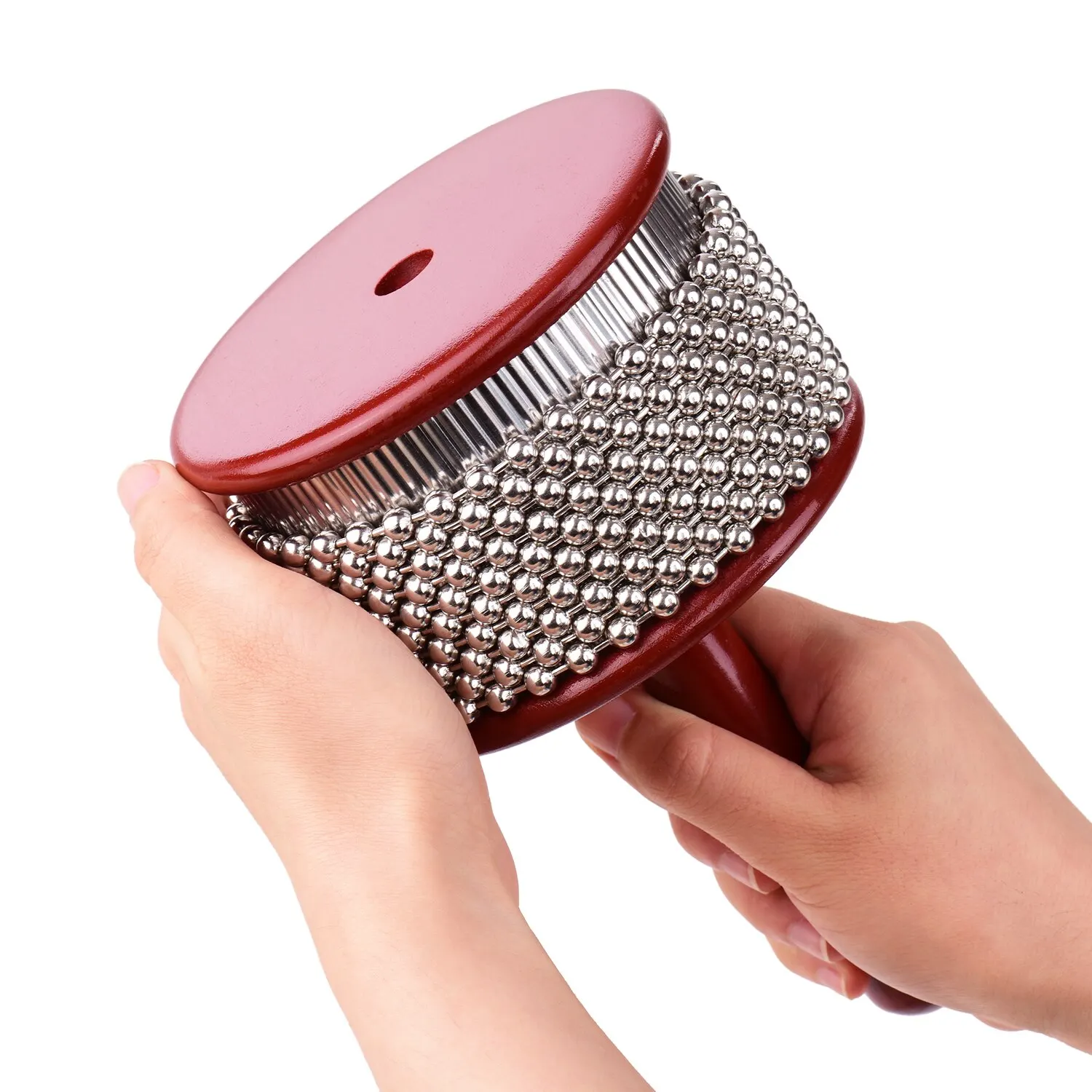 Montessori Wooden Kabasa Percussion Musical Instrument Metal Beaded ...