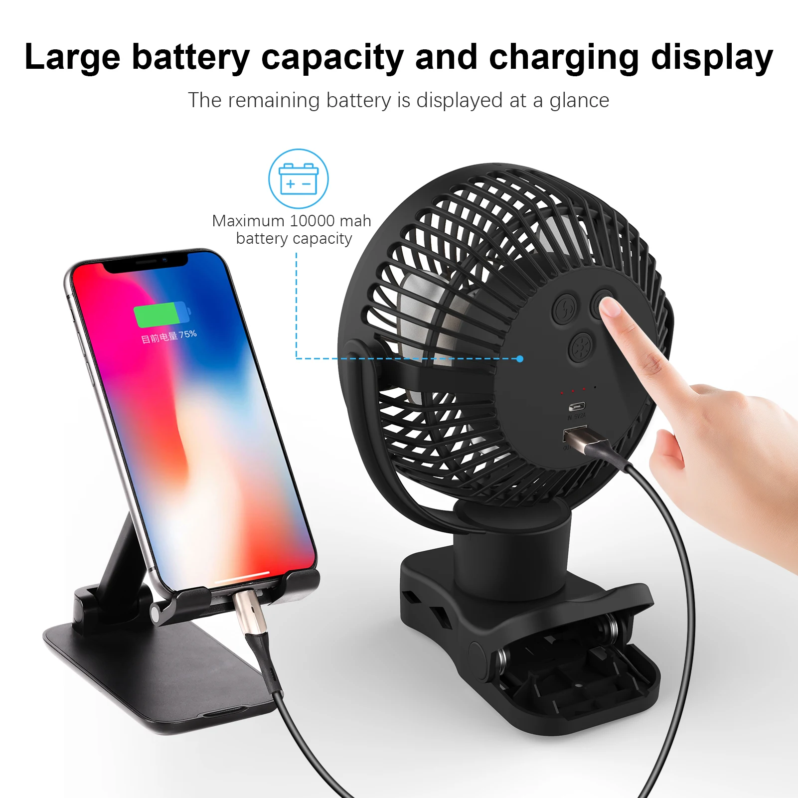 Usb Foldable Cooling Rechargeable Portable Fan For Clip On Fan With Led ...