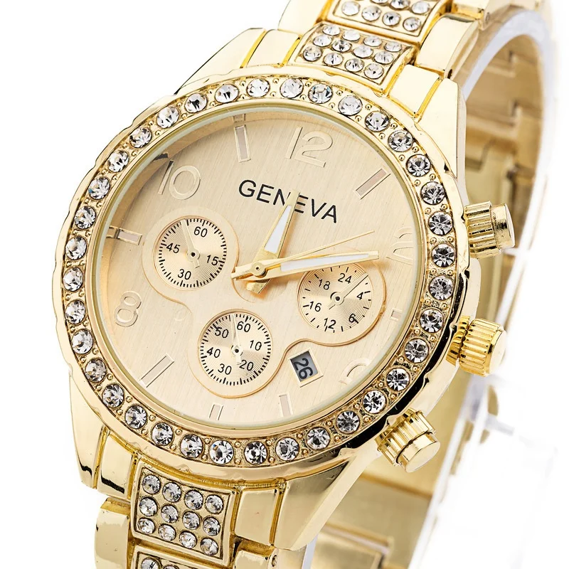 Stainless Steel Women's Quartz Chronograph Watch with Diamond Accents ...
