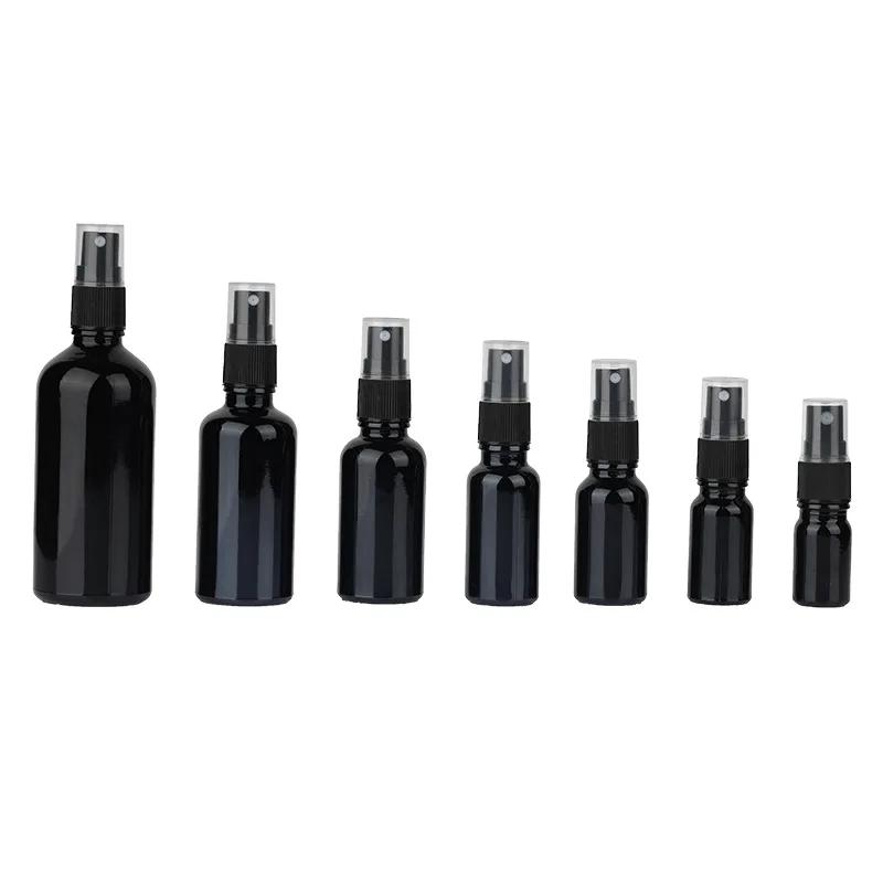 4 Ounce 100ml Matte Black Glass Spray Bottle with Black Fine Mist ...