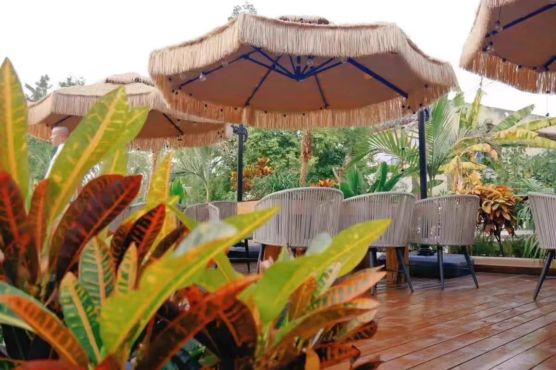 Outdoor Courtyard Thatched Umbrella Simulation Straw Outdoor Homestay ...