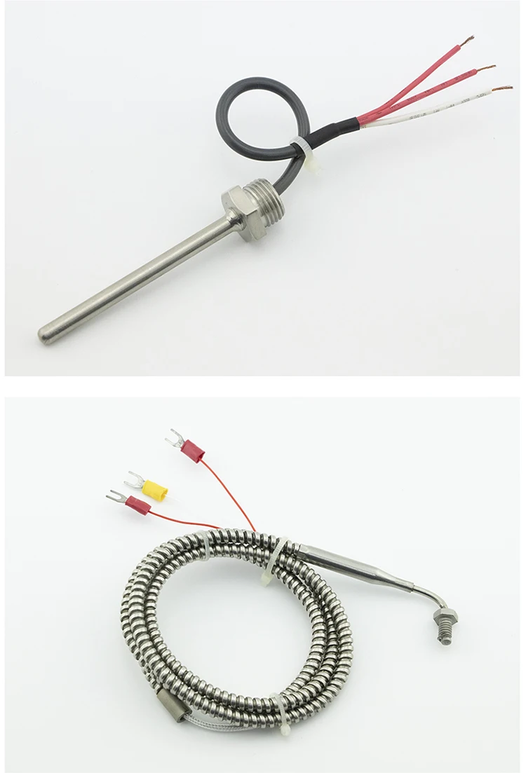 Pt100 Temperature Sensor Rtd Sensor Thermocouple With Three-core Silver ...