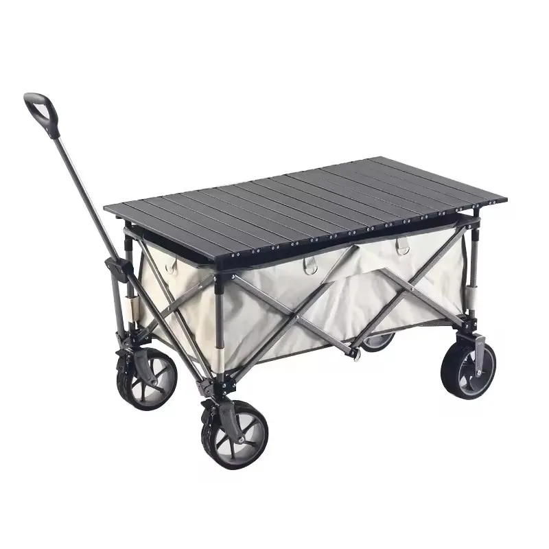Outdoor Folding Beach Camping Trolley Double Brake Wheel Design ...
