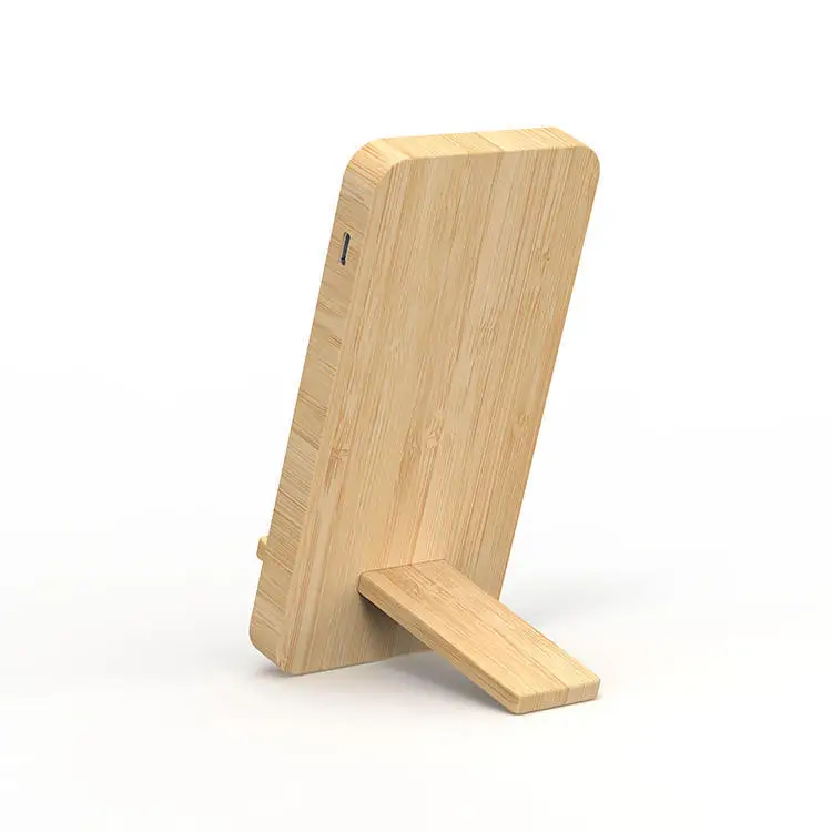 Eco-Friendly Bamboo Wood Wireless Phone Charger Stand 10W Fast Wireless ...
