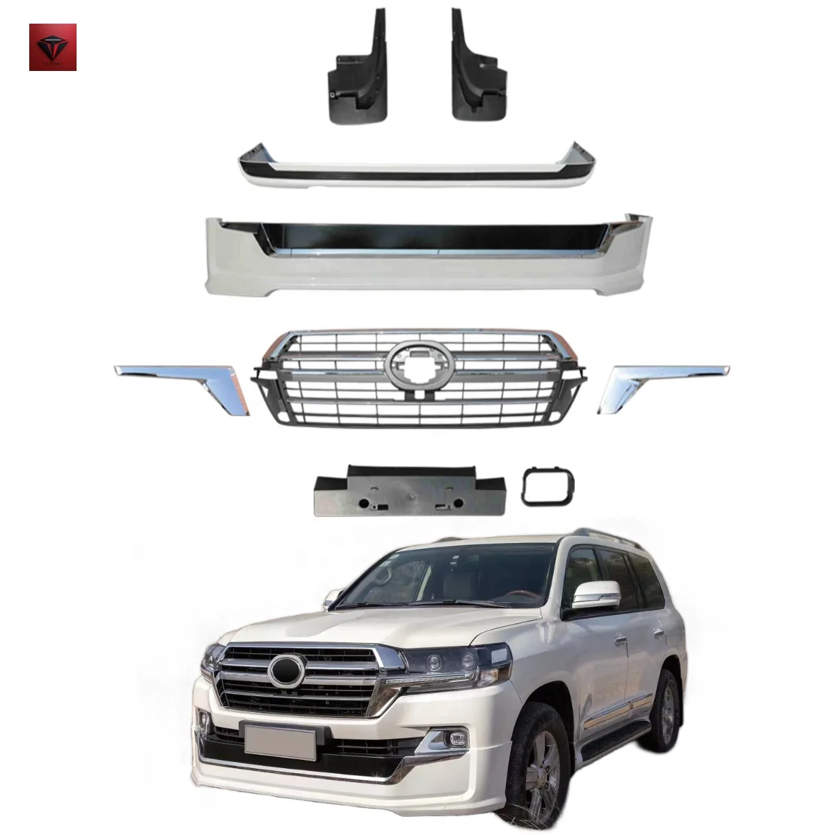 Tkzcrst 2019 Lc200 Model Bumper Lips Facelift Body Kit For 2016-2020 ...