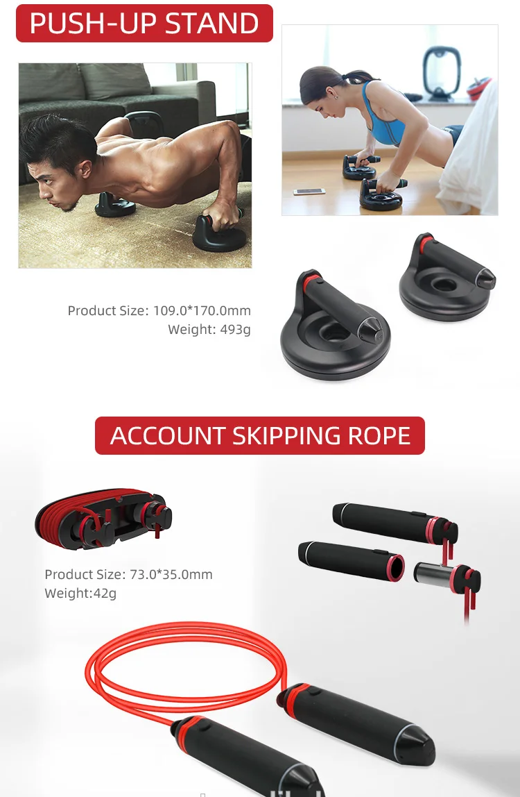 Wireless App Abdominal Roller Push Up Stands Resistance Band Jump Rope ...