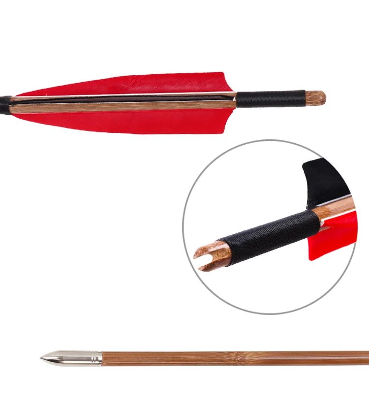 Spg Archery Traditional Bow 34inch Head Steel Arrow Tips Turkey Feather ...