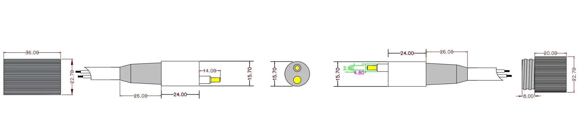 Ip69 Macartney Mcil1f Mcil1m Mcdc1f 1pin Micro Mini Male Female Subsea ...