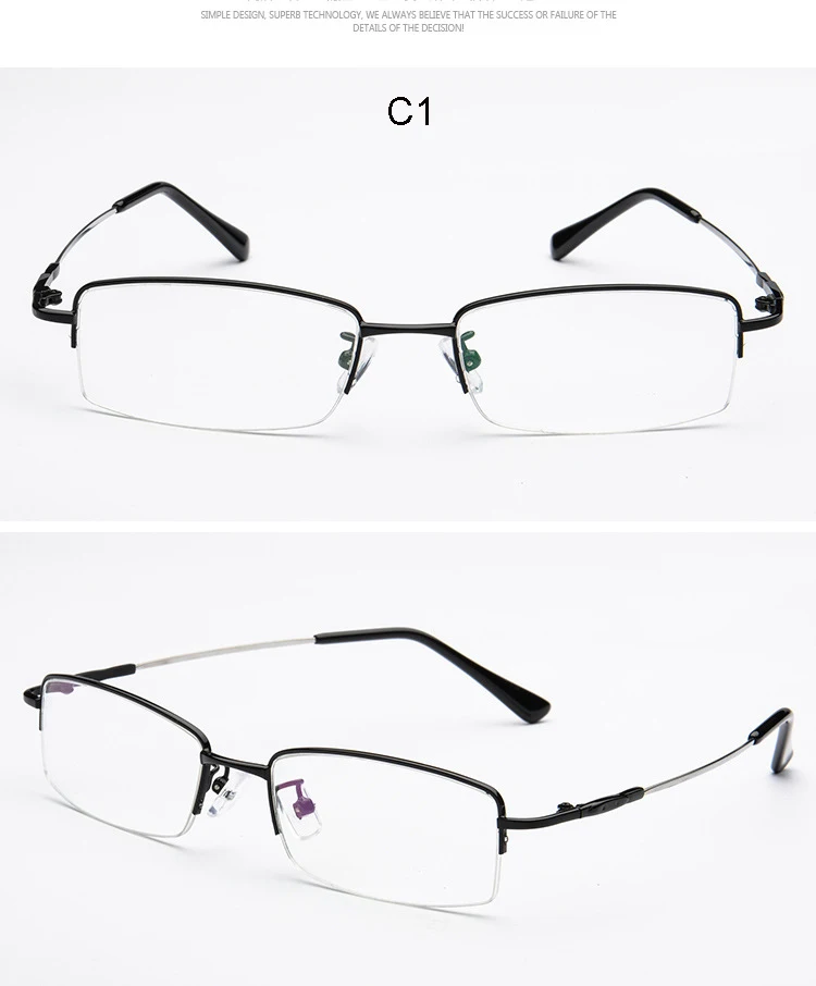 Pg0165 Brand Semi Rimless Titanium Spectacle Glasses Frames - Buy Semi ...