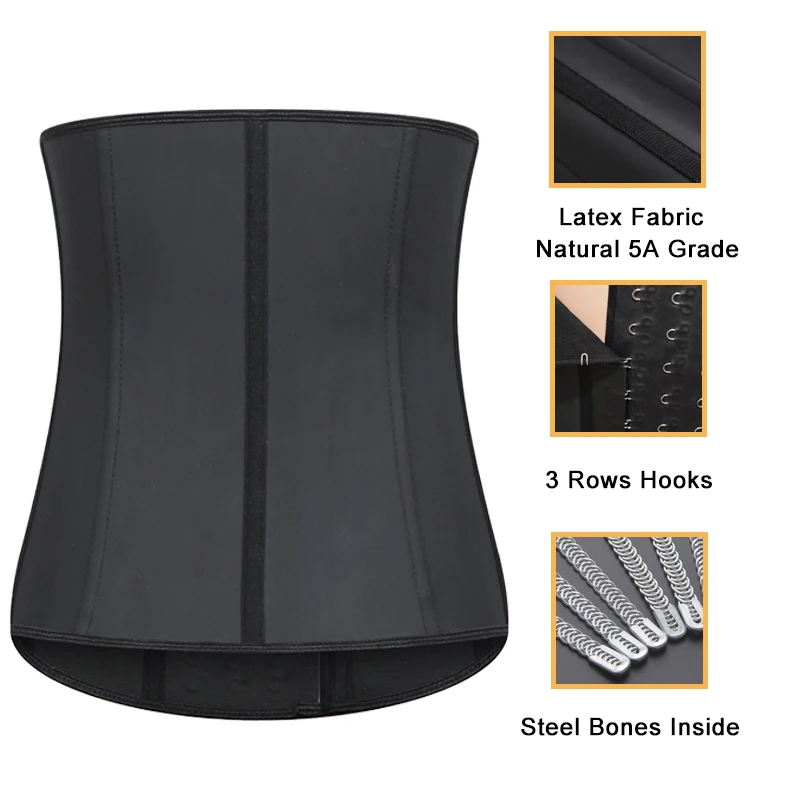 Tummy Tuck Compression Steel Bones Latex Corset Waist Trainer Body ...